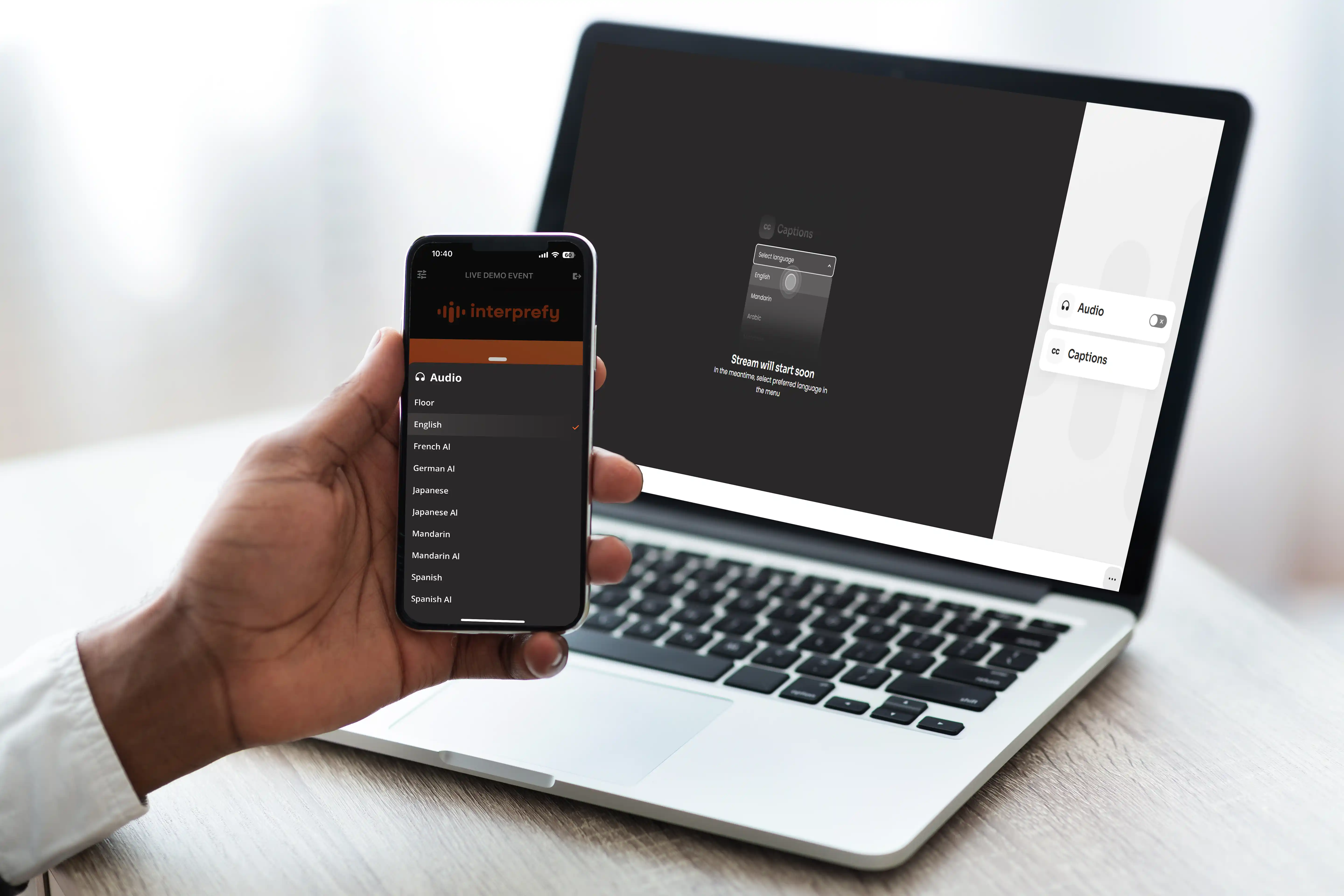 Interprefy Access Modes for Multilingual Event Delivery